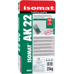 Adeziv gresie si faianta flexibil cu rasini AK-22 white 25kg Isomat - Brick Romania