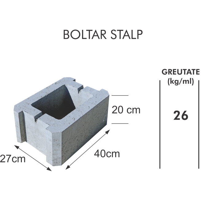 Boltar stalp 40x20x27 King - Brick Romania