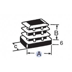 Capac nylon teava rectangulara 20x40mm 5942040 Ibfm - Brick Romania