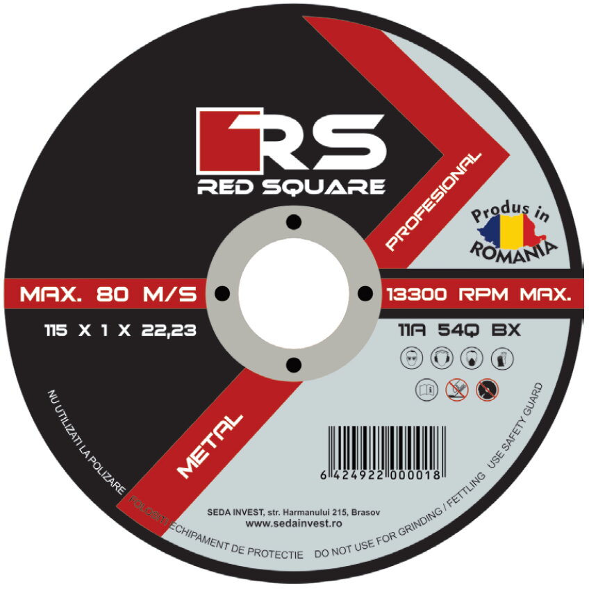 Disc profesional 125x1mm Red Square - Brick Romania
