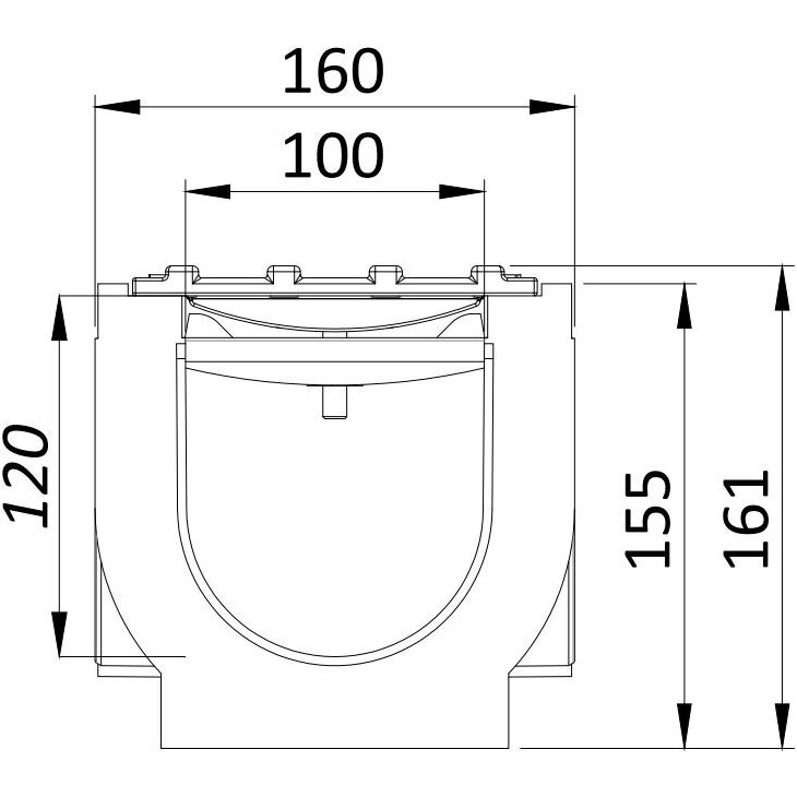 StandartPark Kit rigola pp ln100 h155 cu gratar OZ A15 1m 1000x160x155 20101 Standart - Brick ...