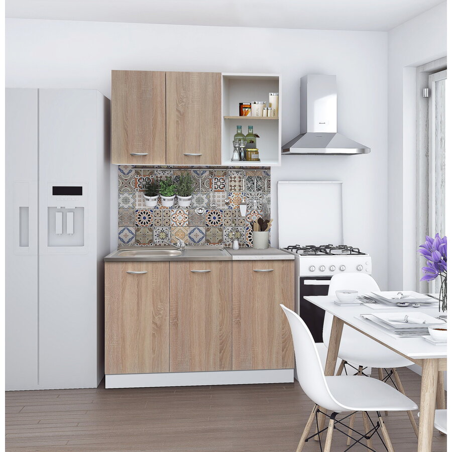 Bucatarie natali 1.2m alb+sonoma 120x60x200 Marcel Prod - Brick Romania