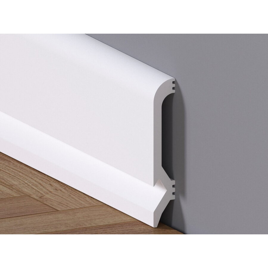 Plinta polimer briliant PPBR100C alb pentru banda led 2.20ml Wood ...